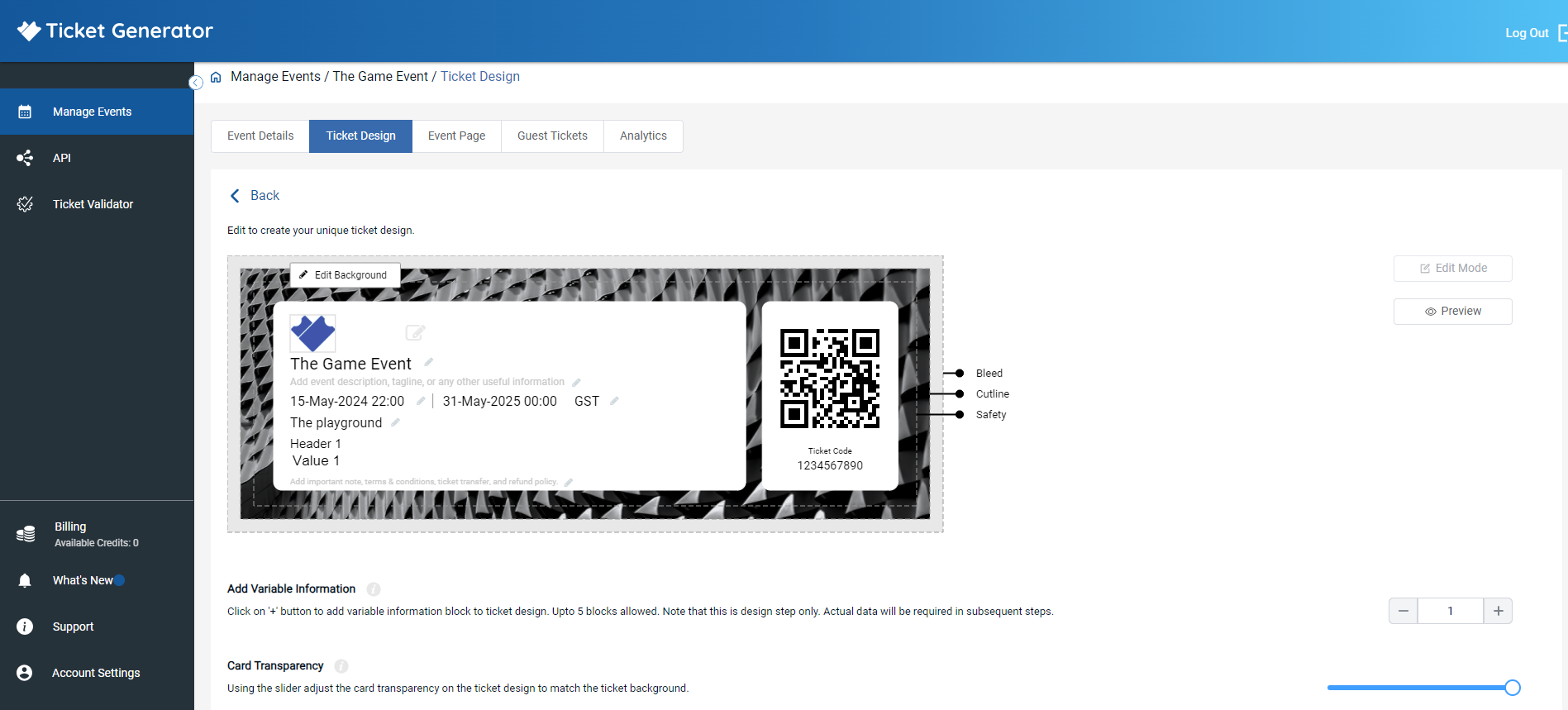 Ticket Design – Ticket Generator