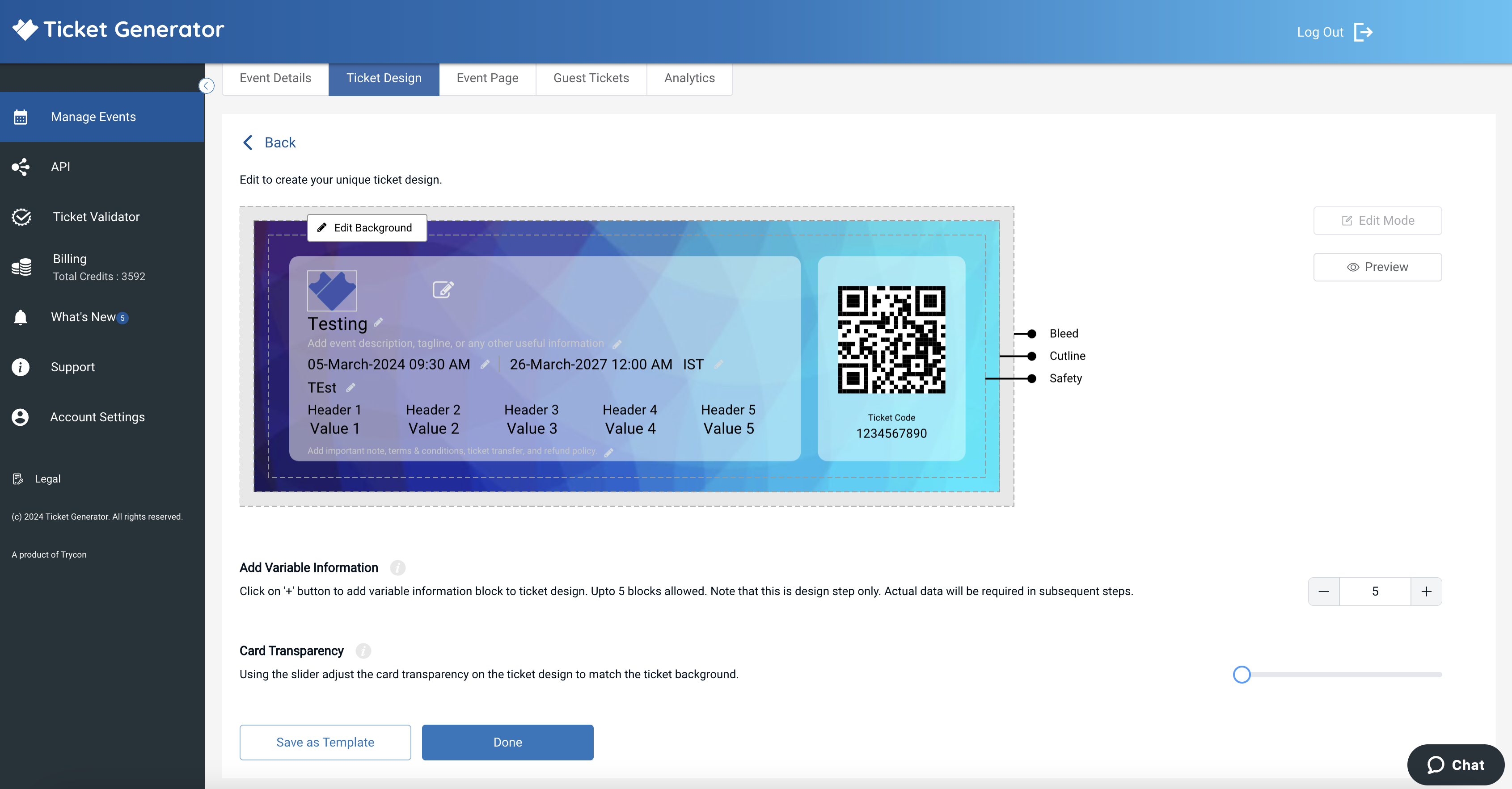 Ticket Design – Ticket Generator