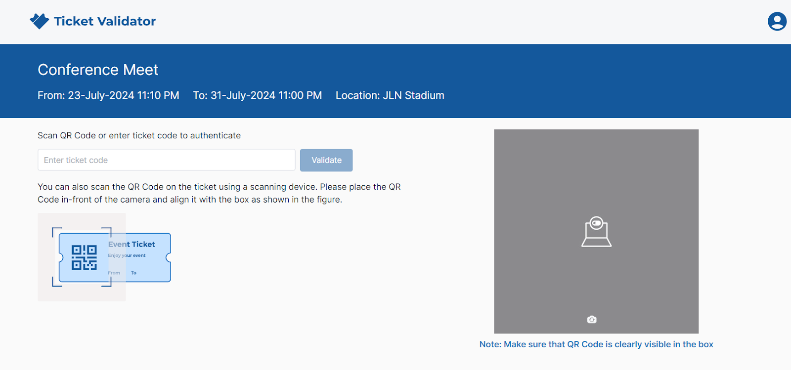 Ticket Validation via Web App – Ticket Generator