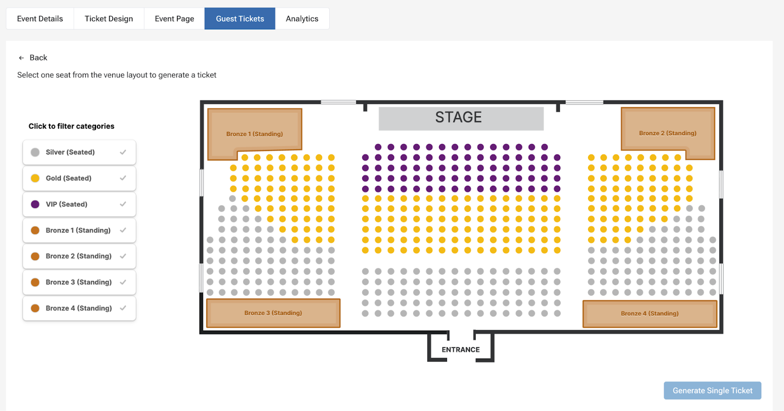 Venue Layout – Ticket Generator