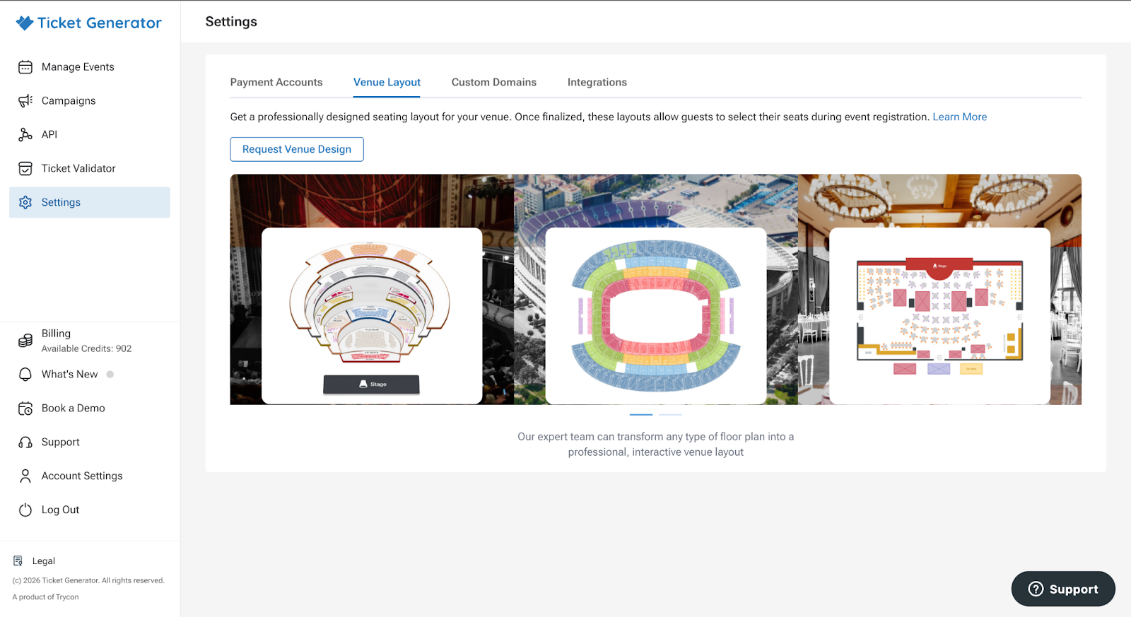Venue Layout – Ticket Generator